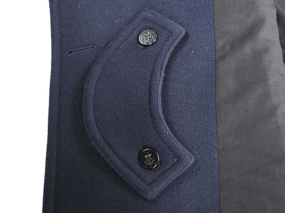 GLOVERALL MC7690/EM CHURCHILL Reefer Coat NAVY グローバーオール Pコート ネイビー ...