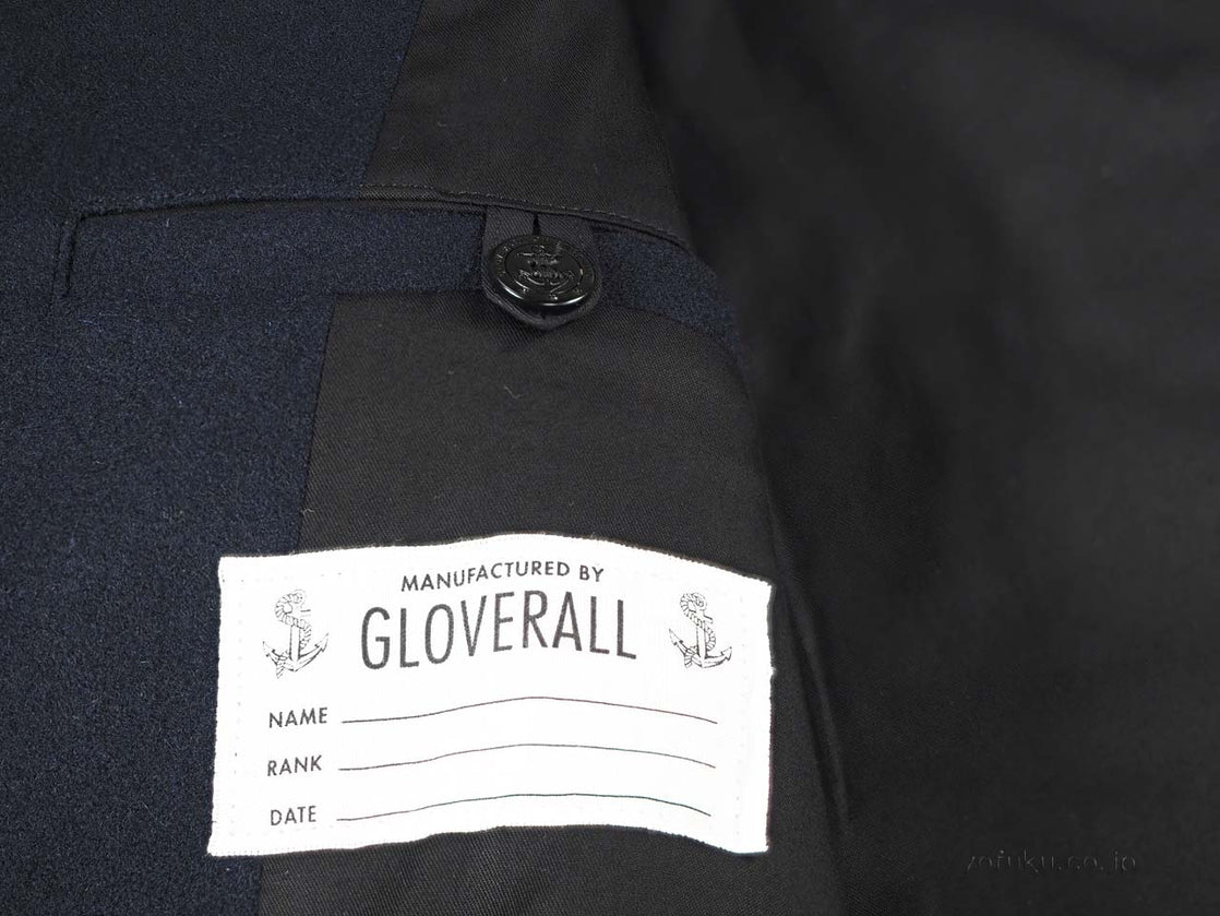 GLOVERALL MC7690/EM CHURCHILL Reefer Coat NAVY グローバーオール Pコート ネイビー ...