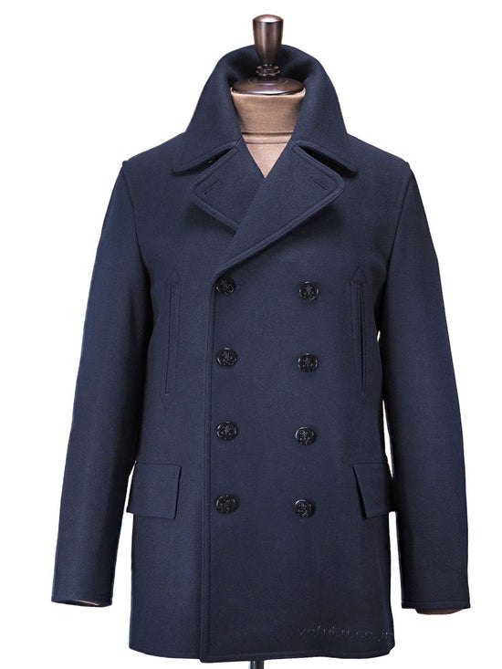 GLOVERALL MC7690/EM CHURCHILL Reefer Coat NAVY グローバーオール Pコート ネイビー ...