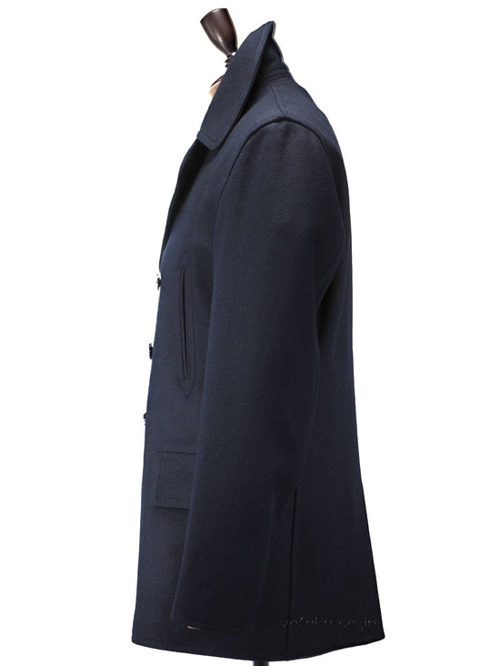 GLOVERALL MC7690/EM CHURCHILL Reefer Coat NAVY グローバーオール Pコート ネイビー ...