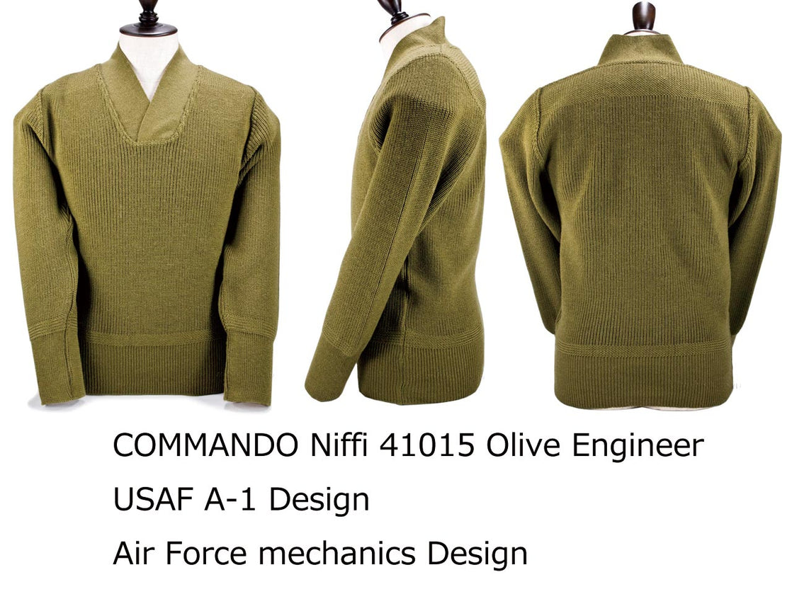 COMMANDO Niffi 41015 Olive エンジニアセーター A-1 Type – SUZUKI 洋服店